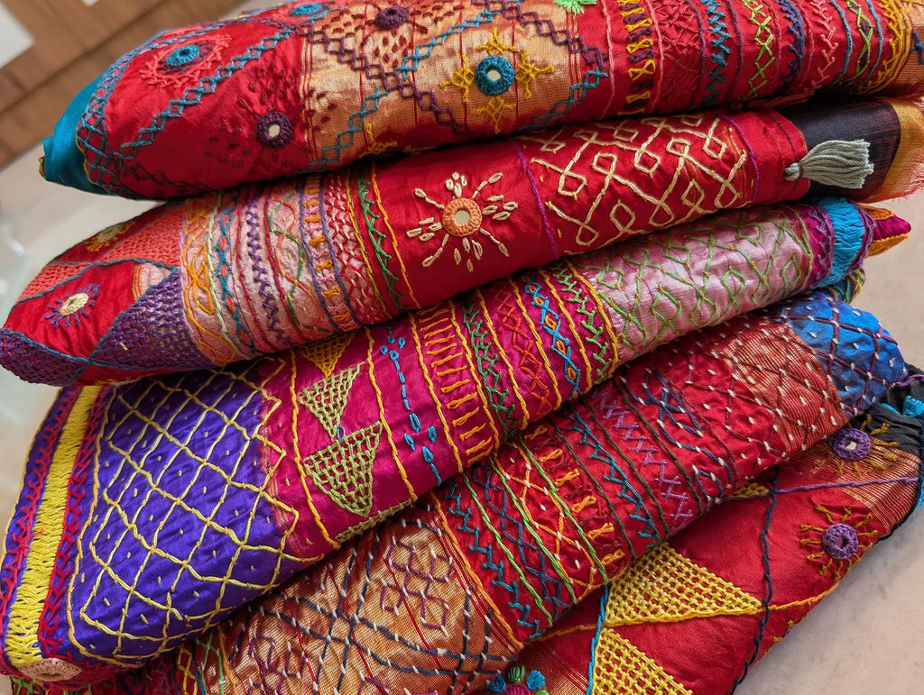 Threadwork and Embroidered Sarees | Hand-Embroidered Designer Drapes ...